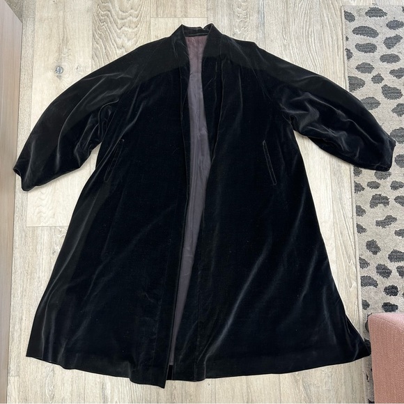 Vintage | Jackets & Coats | Vintage 95s Black Velvet Opera Swing Coat ...